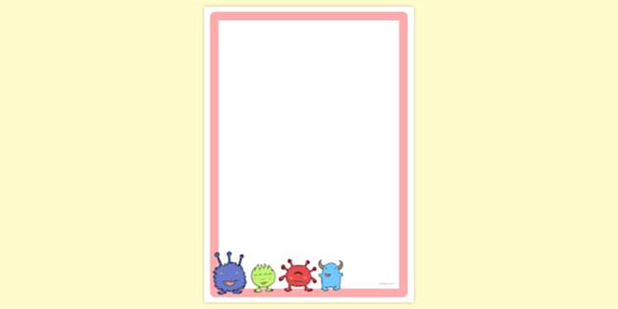 Building Monsters Page Border | Page Borders (Teacher-Made)