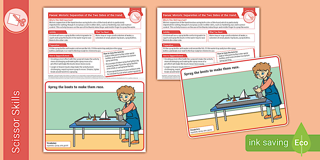 Fine Motor Scissor Skills Continuous Provision Boat Race
