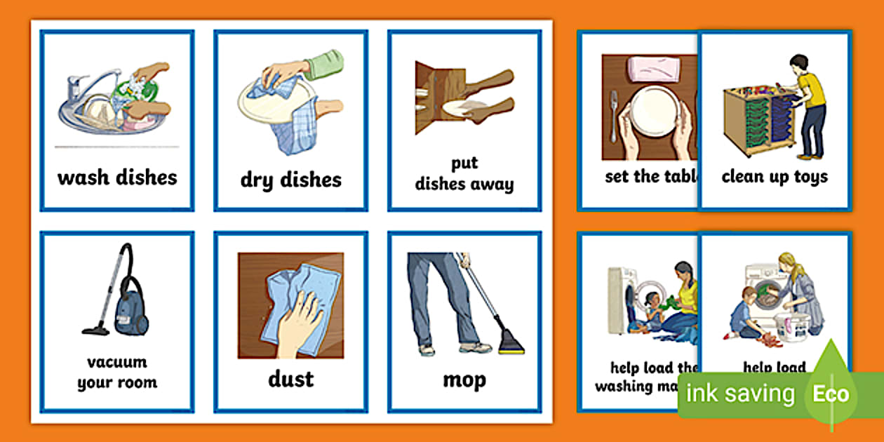 Chores Communication Cards (Hecho por educadores) - Twinkl