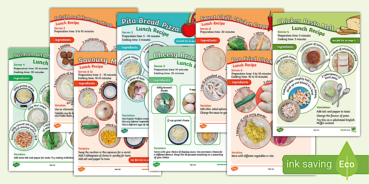 Lunch Recipes Pack | EYLF Food and Cooking Resources