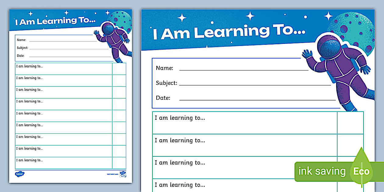 Themed Target and Achievement Sheets Space Themed - Twinkl