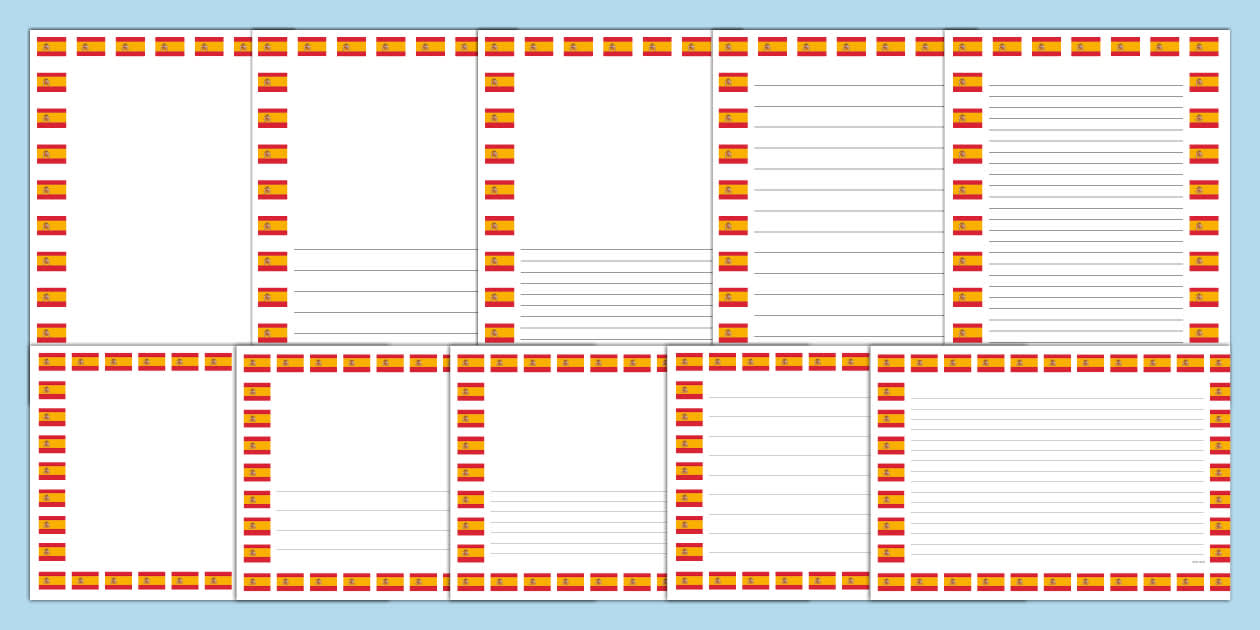 Spain Flag Page Borders - Writing (teacher made) - Twinkl
