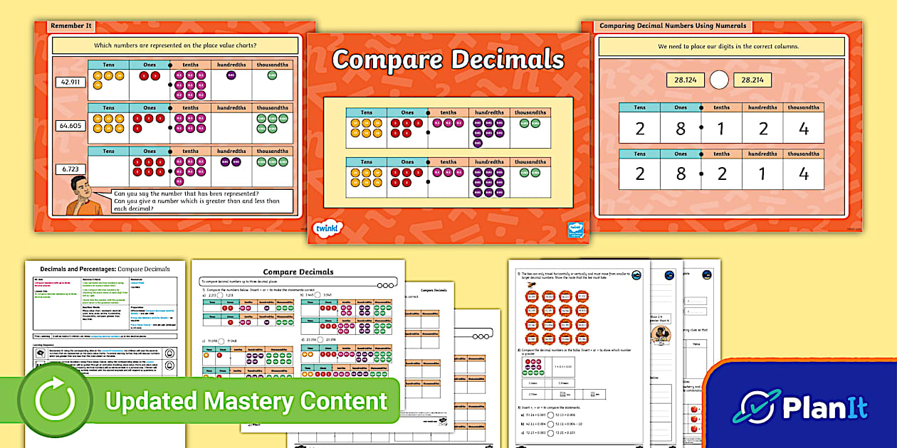 👉 Y5 Decimals Planit Maths Lesson 31 Compare Decimals
