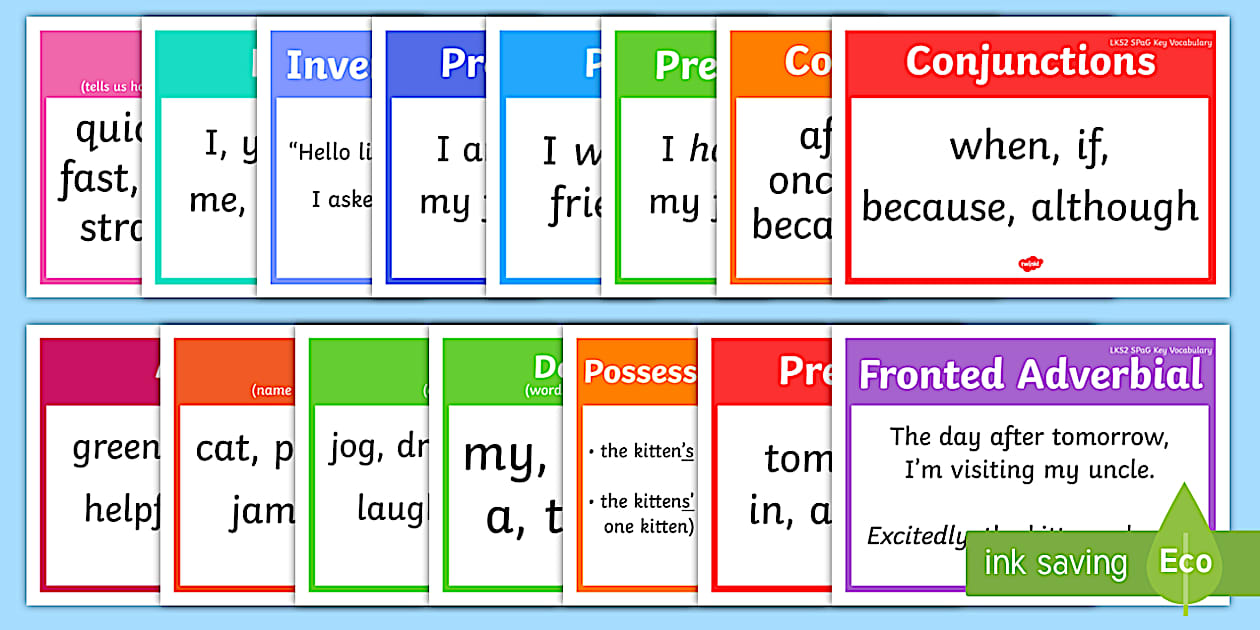 Cursive LKS2 SPaG Word Mats (teacher made) - Twinkl