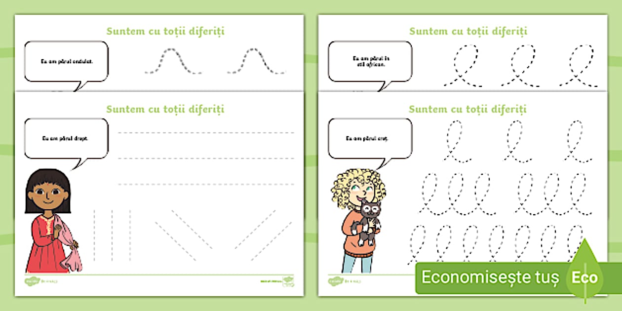Suntem cu toții diferiți – Fișă cu elemente grafice