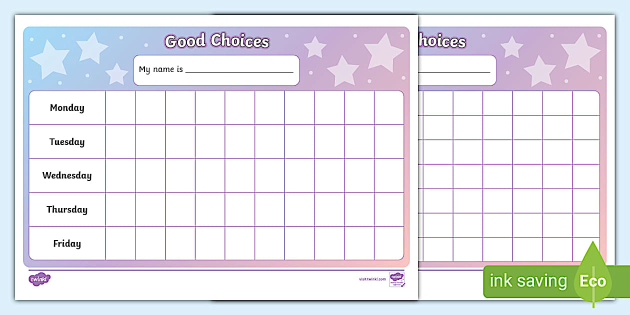 Good Choices Reward Chart (teacher made) - Twinkl