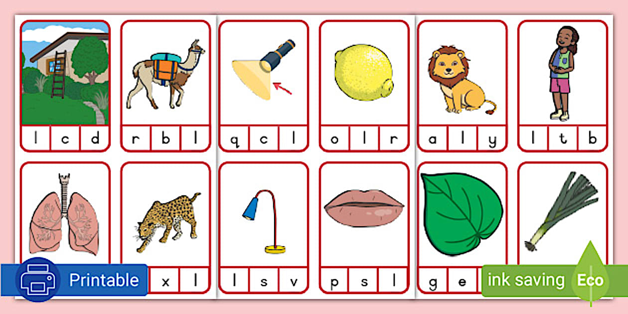 Grade R Phonics - Peg Matching Activity - Letter l (CAPS)