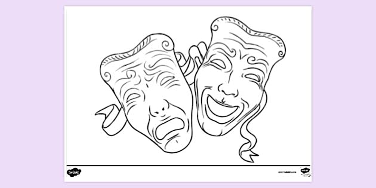 Mask Colouring Page | Colouring Sheets (teacher made)