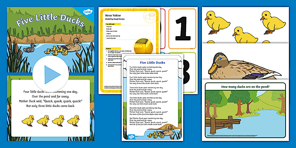 Five Little Ducks Counting Activity Resource Pack | Twinkl