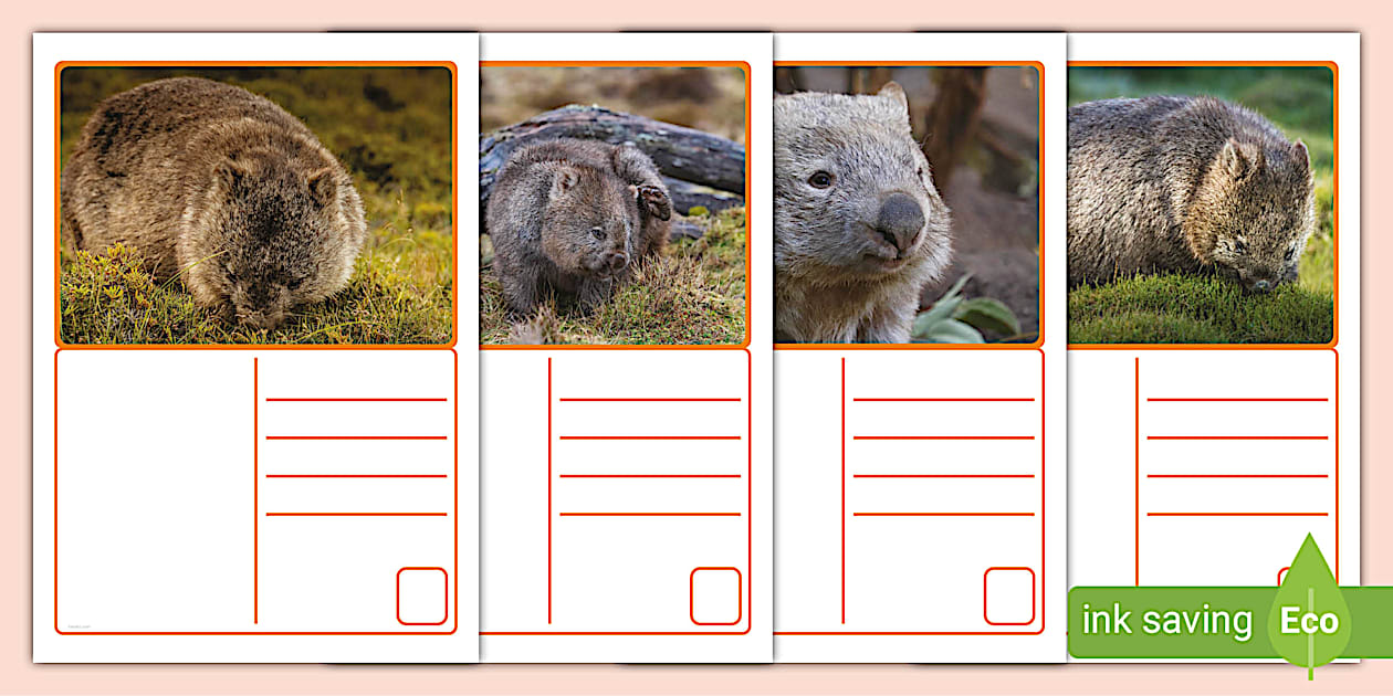 Free Wombat Postcards for Kids: Download and Print now!