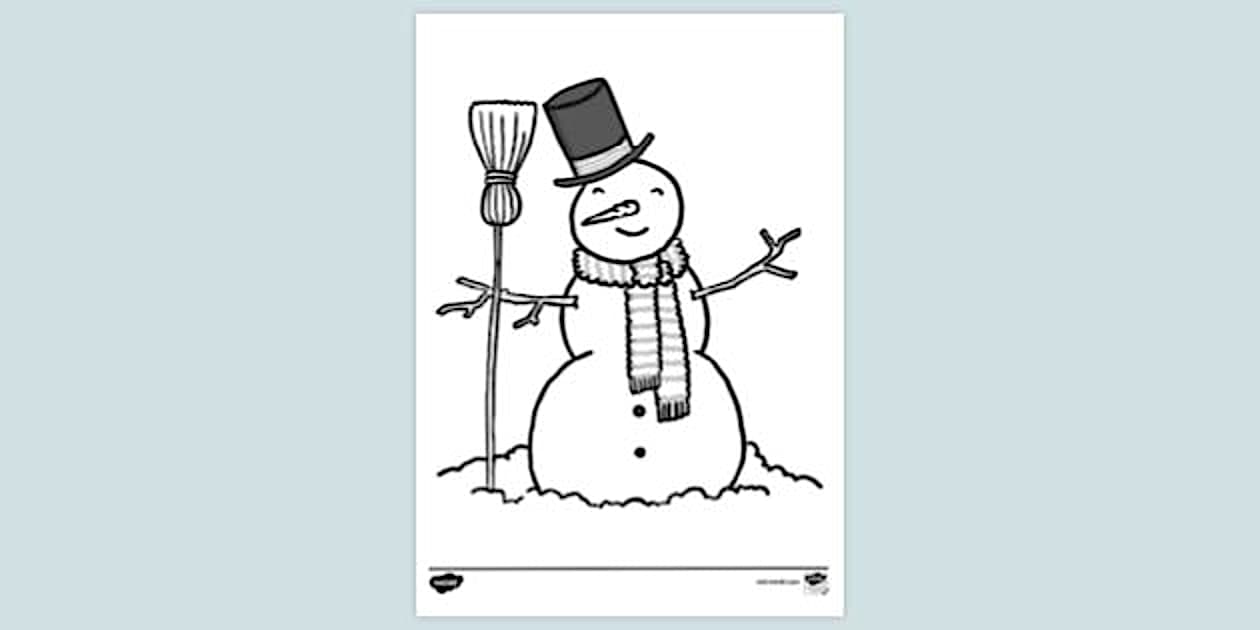 Cute Snowman Colouring | Colouring Sheets - Twinkl