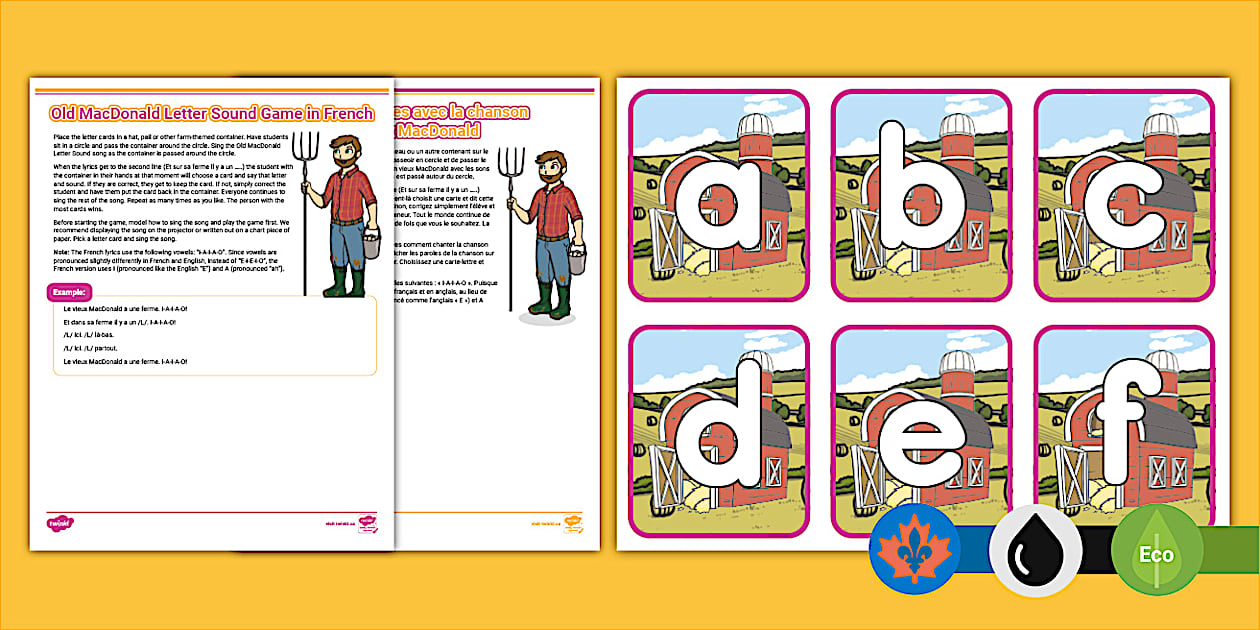 Old MacDonald Letter Sound Game French - Twinkl