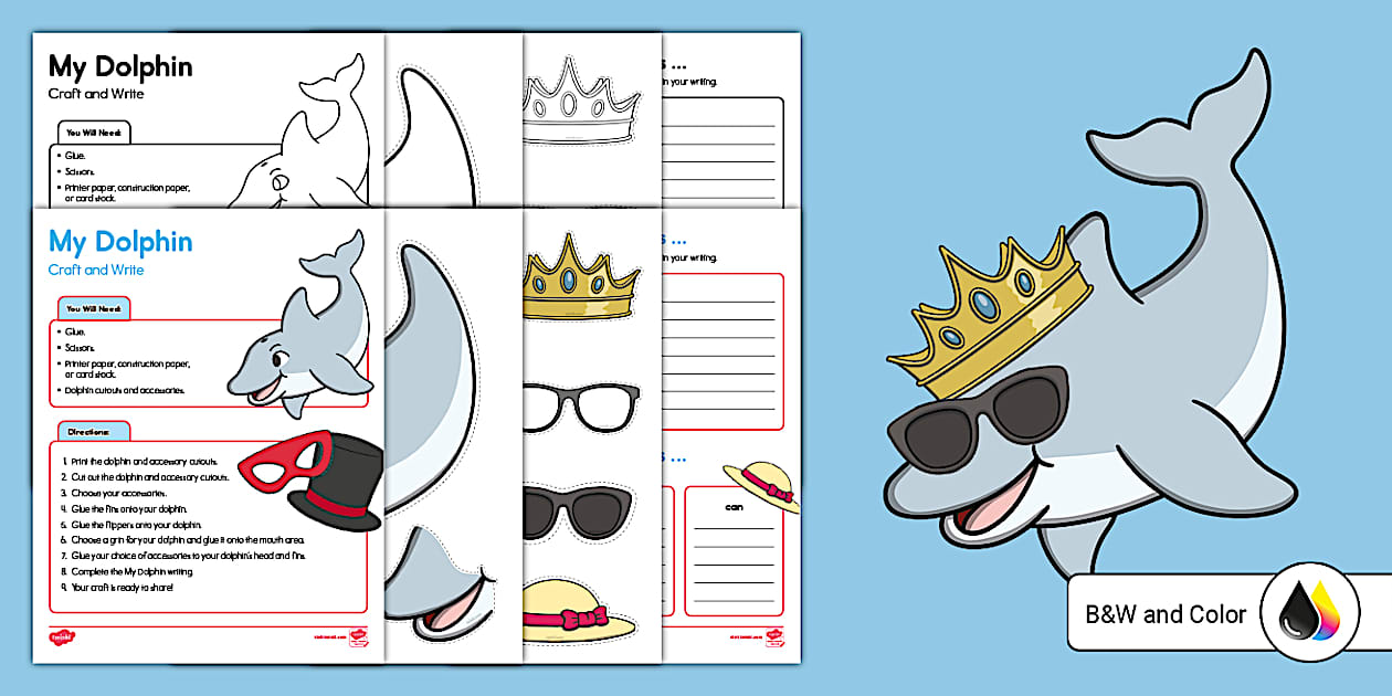 My Dolphin Craft and Write -in Word Family Activity for K-1st Grade