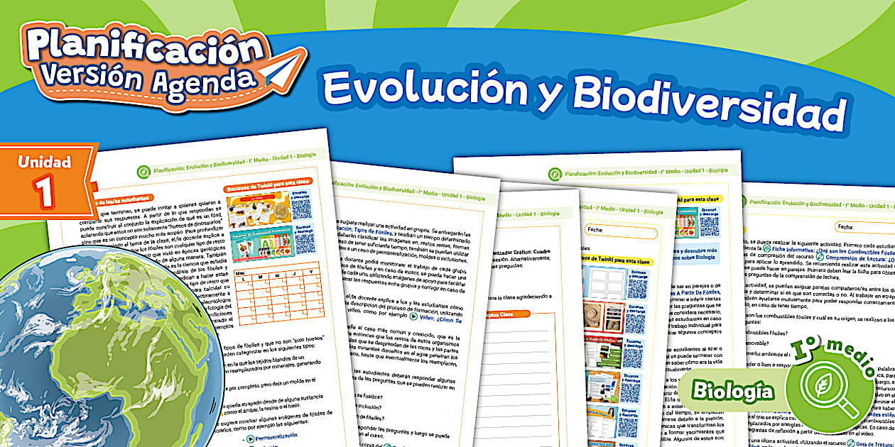 Planificación Agenda | Unidad 1 | Biología | I° medio