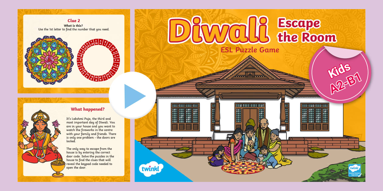 Twinkl ESL Diwali Escape Room Game (Teacher-Made) - Twinkl