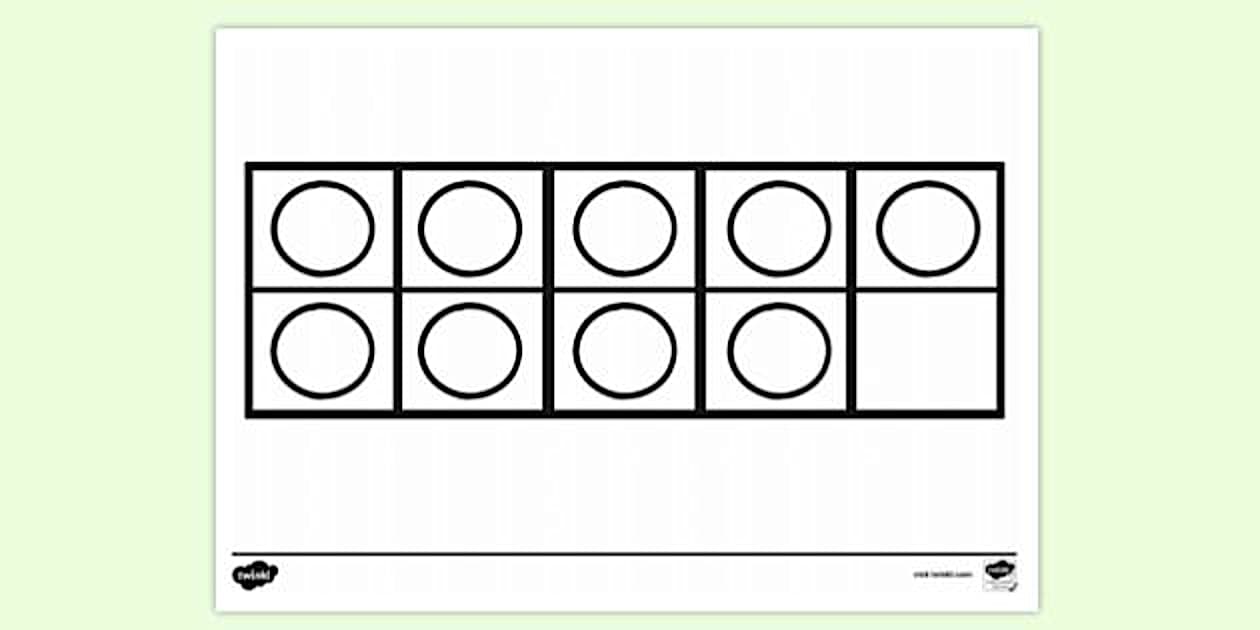 Tens Frame Nine Colouring | Colouring Sheets (teacher made)