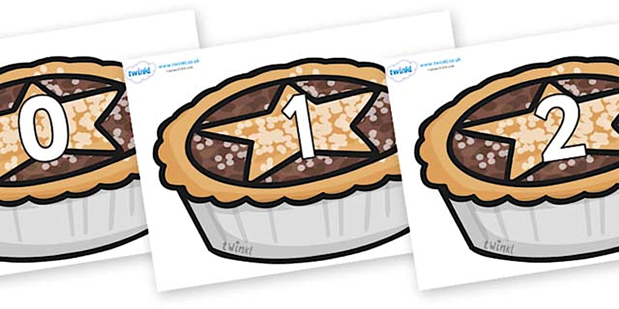 Numbers 0-100 on Mince Pies (teacher made) - Twinkl