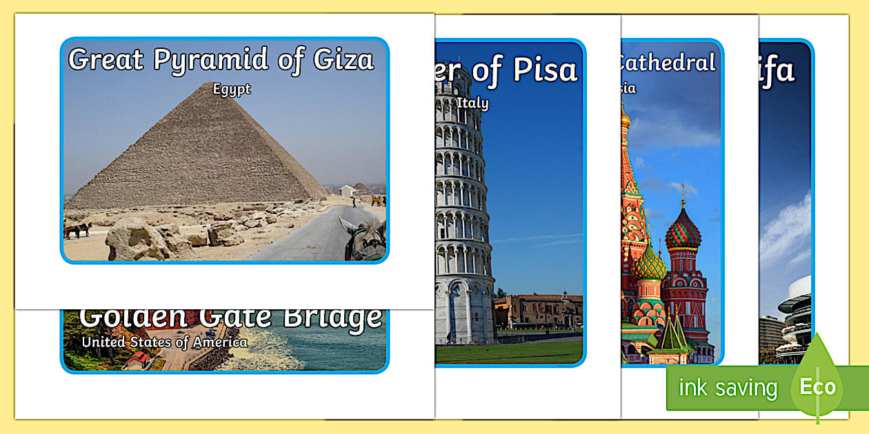 Editable Buildings Of The World Display Photos - Twinkl