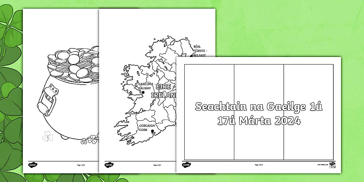 Seachtain na Gaeilge Colouring Pages | Fine motor skills