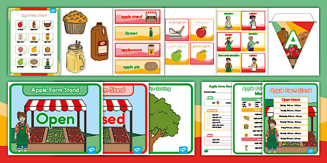 Apple Farm Stand Dramatic Play Pack (Teacher-Made) - Twinkl