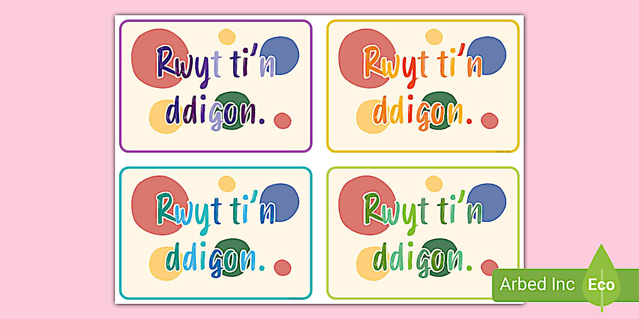 Cardiau Lles: Rwyt Ti'n Ddigon (Teacher-Made) - Twinkl