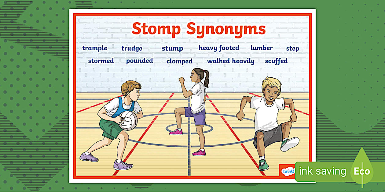 Stomp Synonyms Word Mat (Teacher-Made) - Twinkl