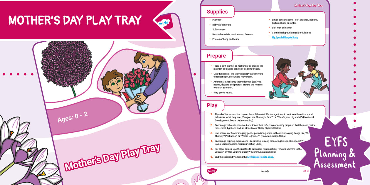 Northern Ireland EYFS Age 0-2 Play Tray: Mother's Day