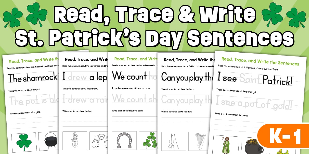 Read, Trace, and Write St. Patrick´s Day Sentences