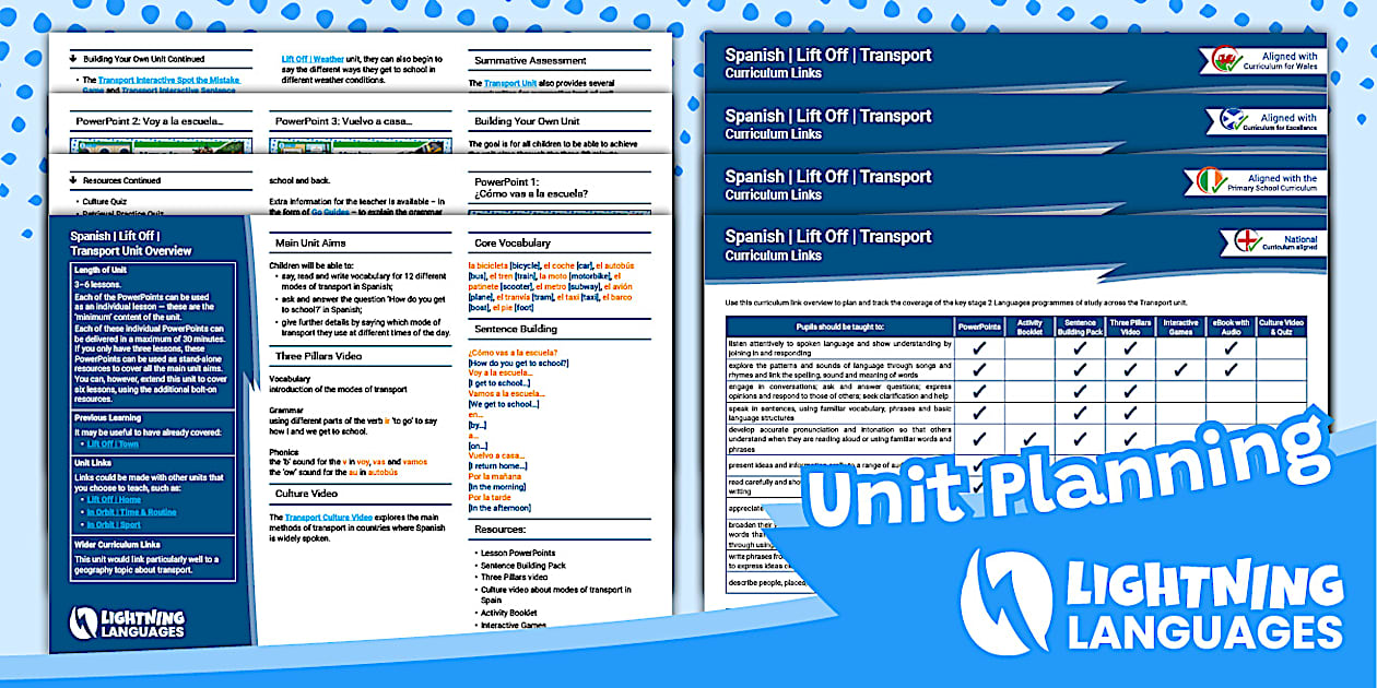 👉 Lightning Languages | Spanish | Lift Off | Transport Unit Planning and
