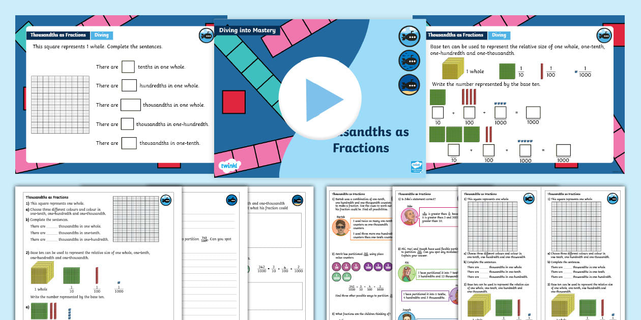 👉 Y5 DiM: Step 5 Thousandths as Fractions Teaching Pack
