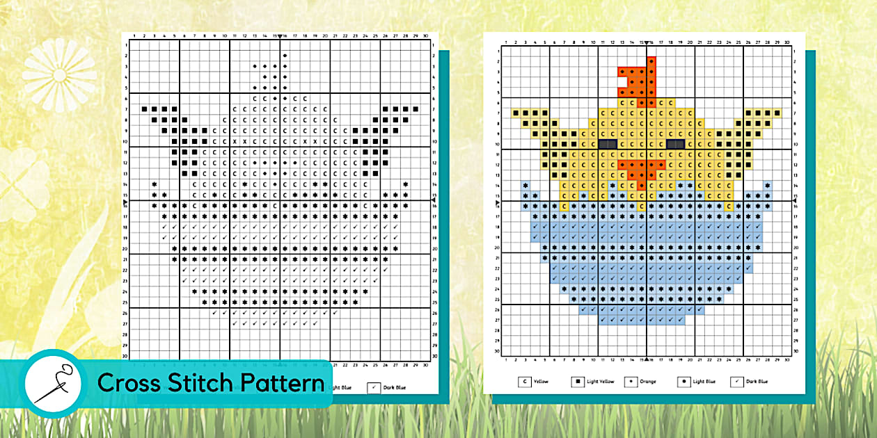 Easter Chick Cross Stitch | Cross Stitch Patterns for Kids