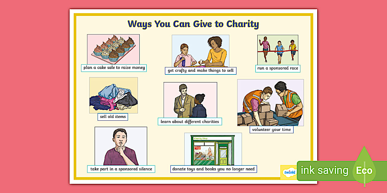 Ways You Can Give to Charity Display Poster (teacher made)