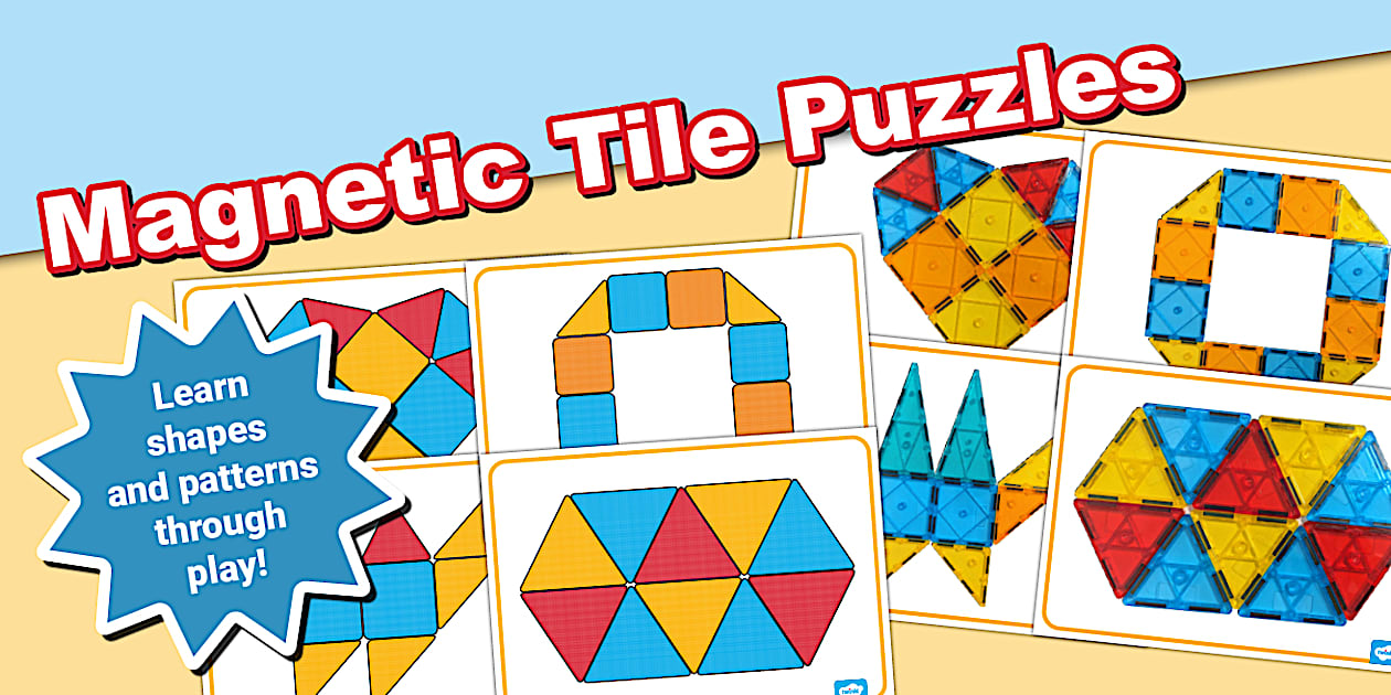 Magnetic Tile Puzzles (teacher made) - Twinkl