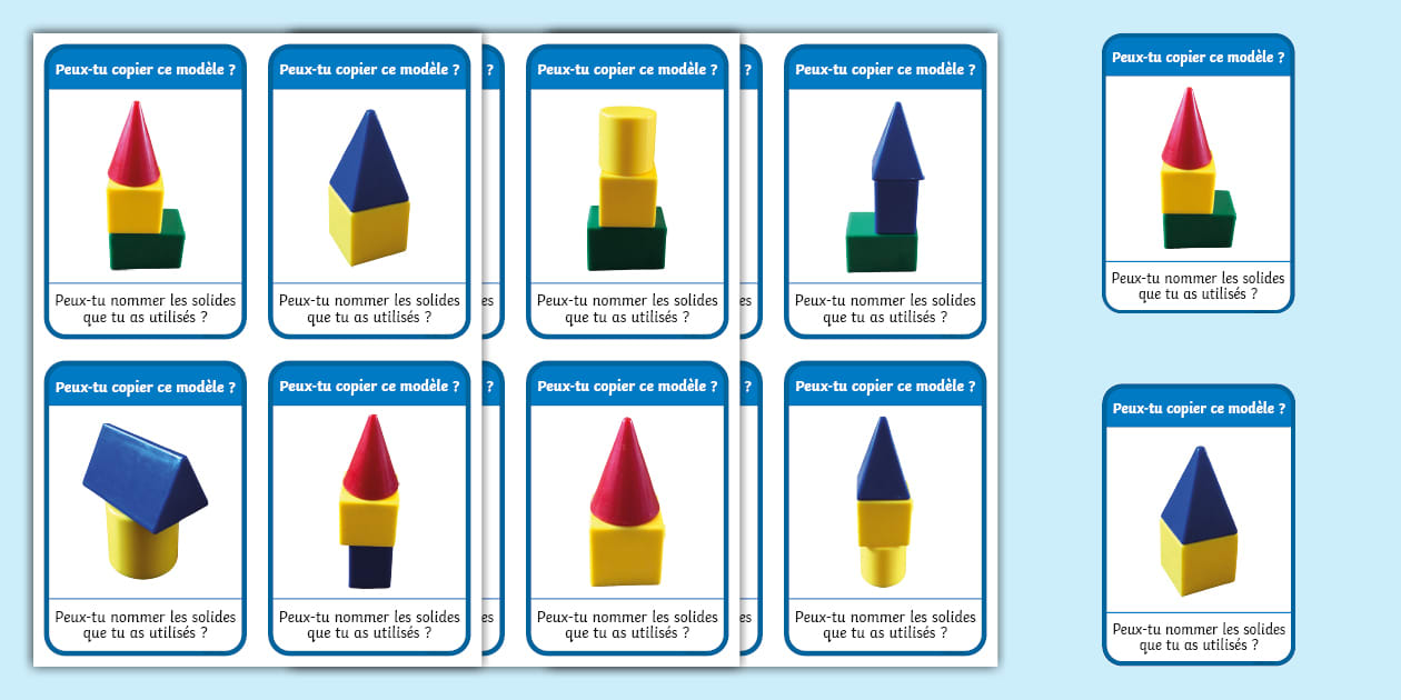 Cartes de défis de modèles de formes en 3D