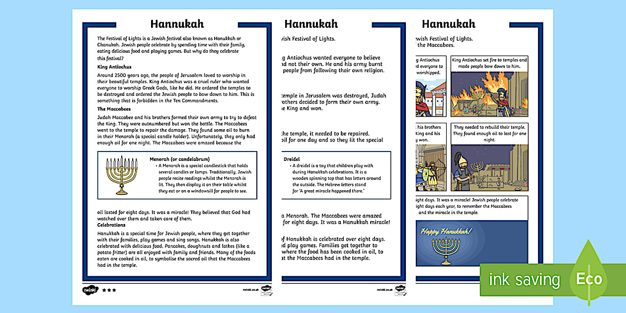 KS1 Hanukkah Differentiated Fact File (teacher made)
