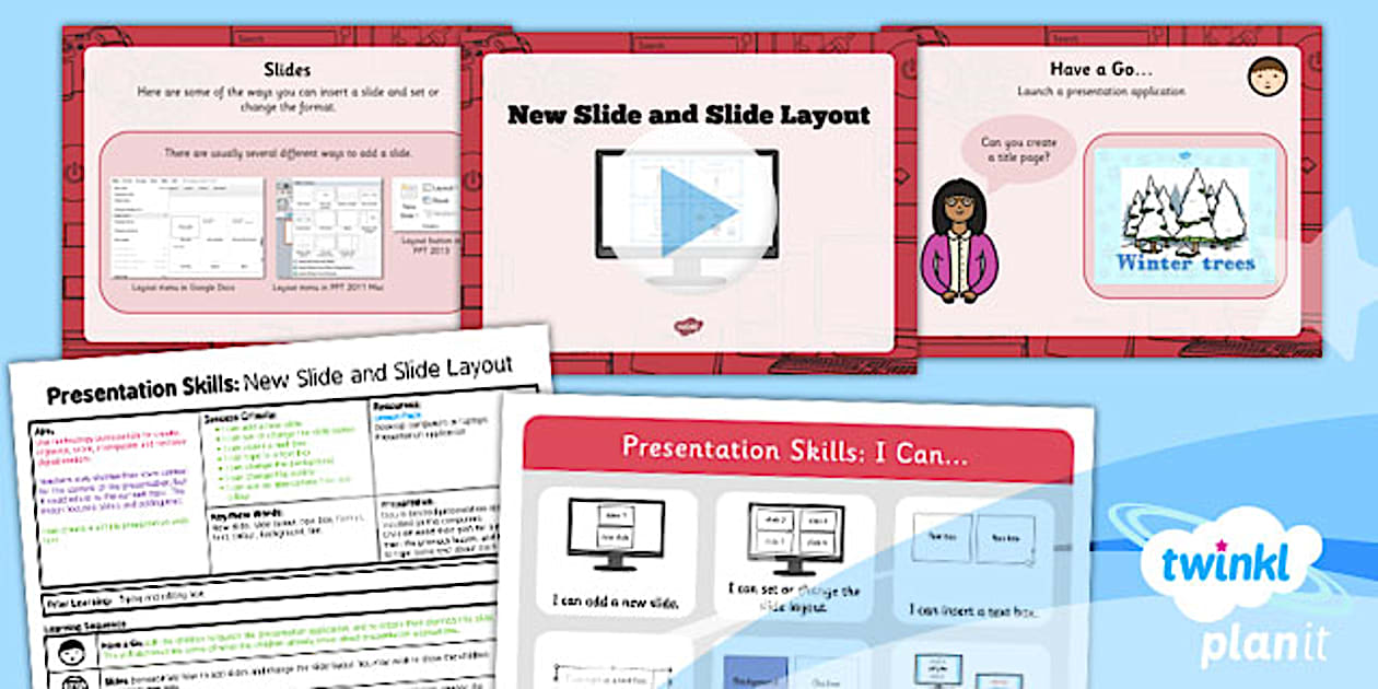 Computing: PowerPoint Presentation Skills: New Slide Slide Layout Year 2