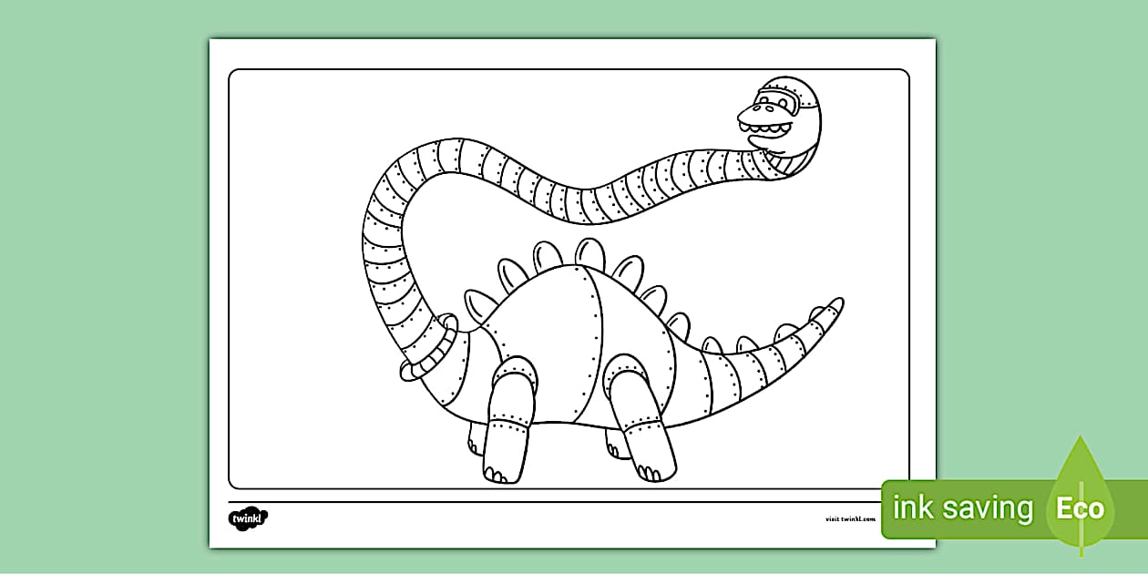 Robot Dinosaur Colouring Page (teacher made) - Twinkl