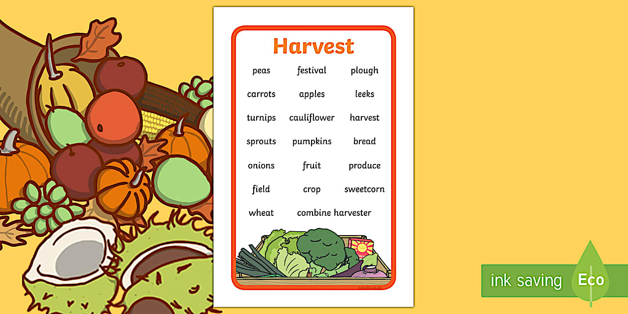 IKEA Tolsby/Fiestad Harvest Words Prompt Frame - Twinkl