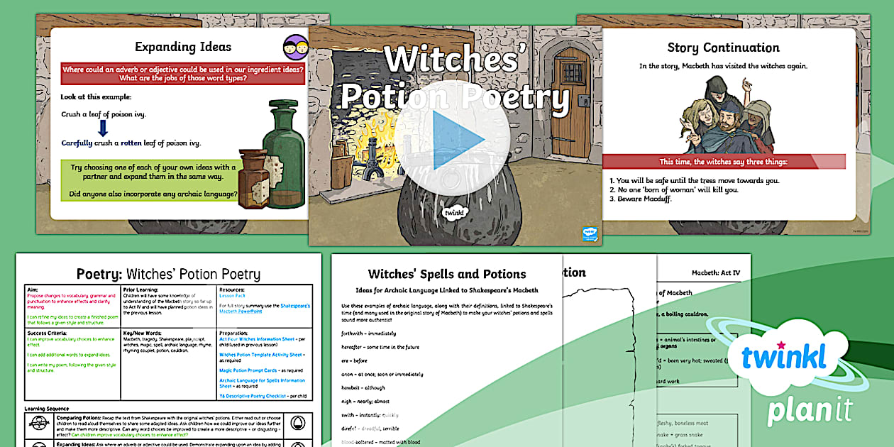 Significant Author: Macbeth: Poetry 2 Y6 Lesson Pack