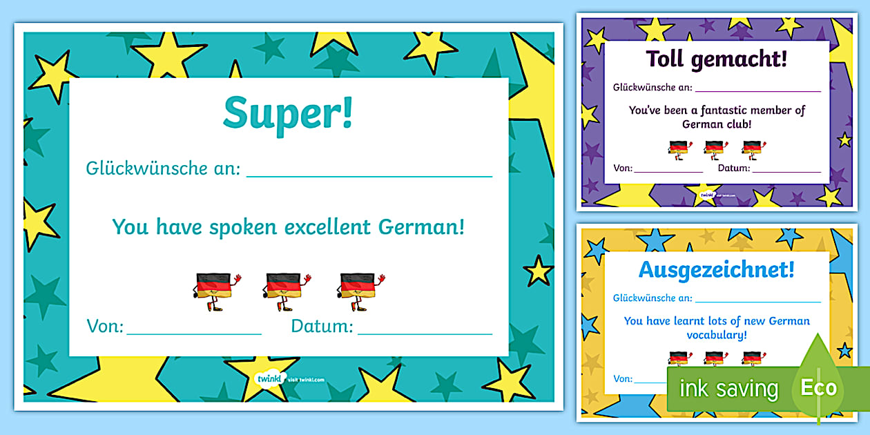 German Club Certificates