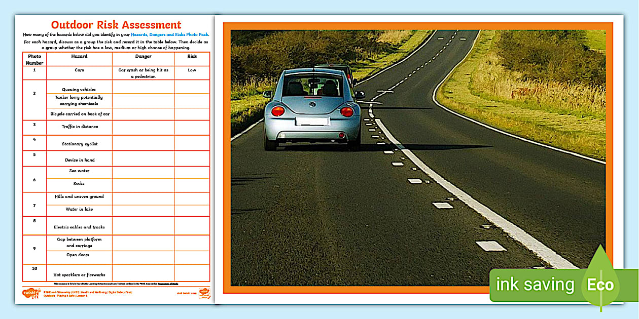 KS2 Safety Outdoors Risk Assessment Activity (teacher made)