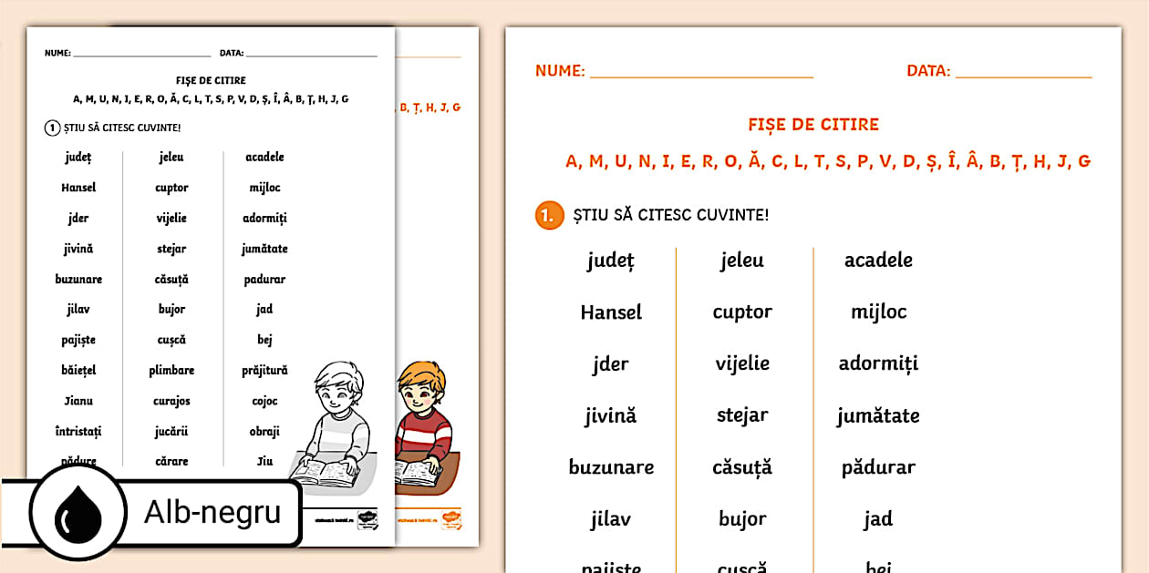 Fișă de citire sunetul și litera g (teacher made)