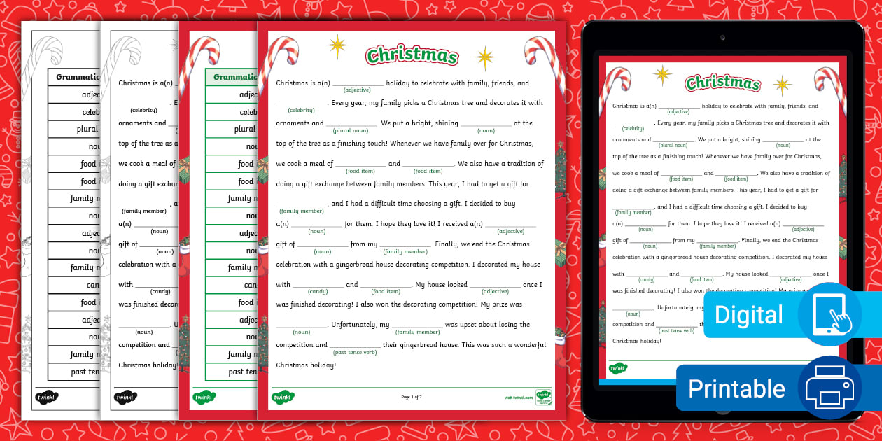 Christmas Laugh Lib for 6th-8th Grade (Teacher-Made)