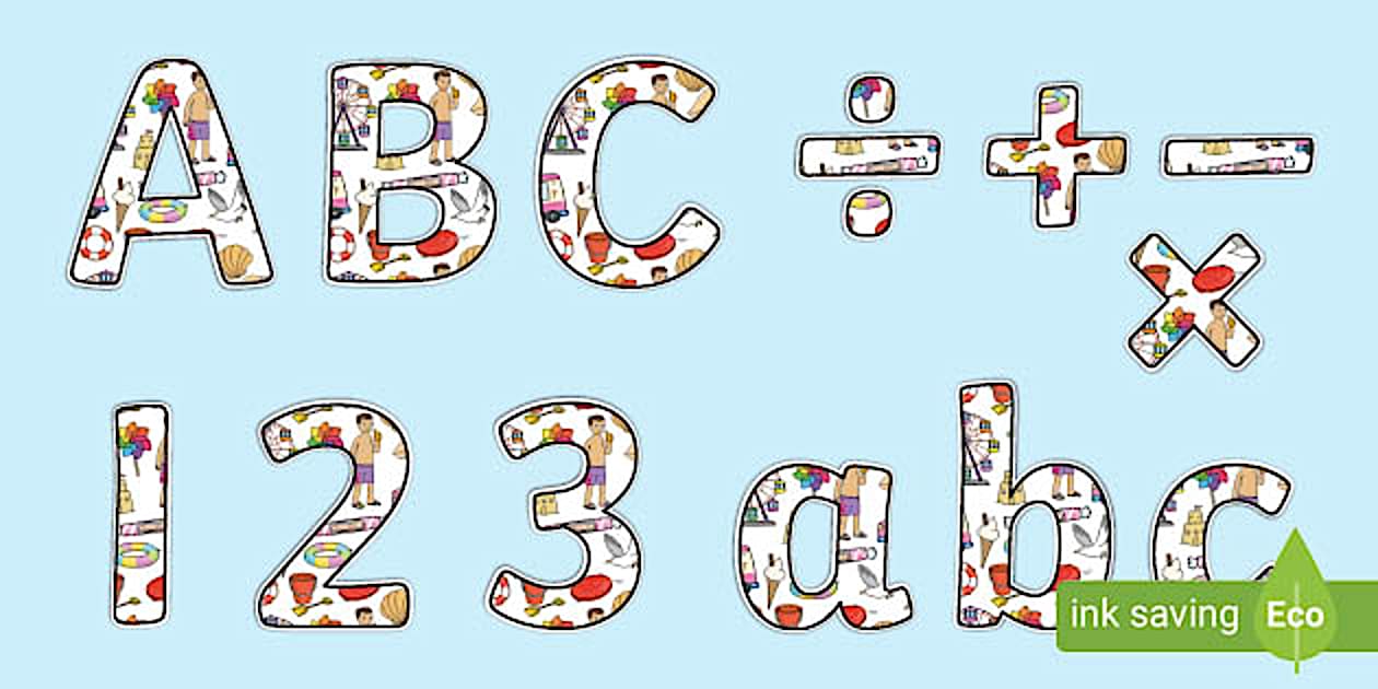 Seaside Display Numbers (Small) - Twinkl