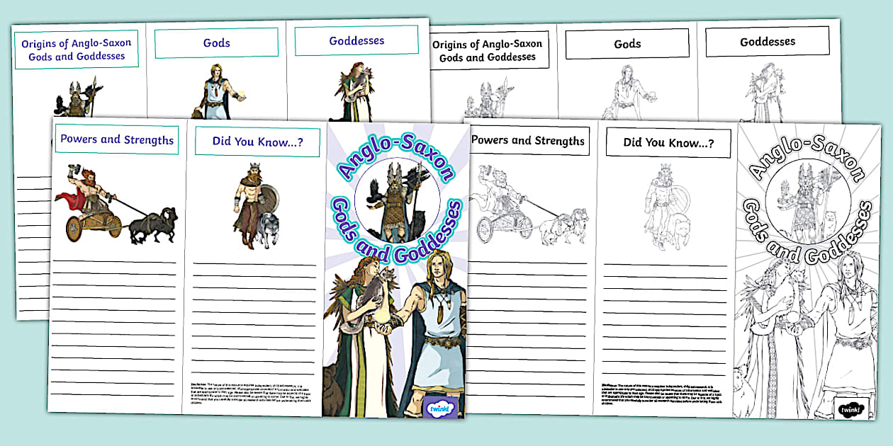 Anglo-Saxon Gods and Goddesses Leaflet Template - Twinkl