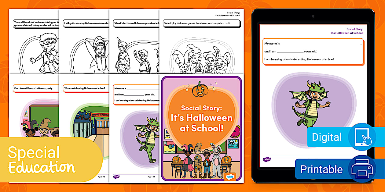 Social Story: It's Halloween at School! (teacher made)