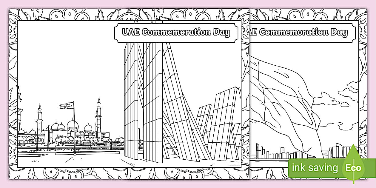 UAE Commemoration Day Colouring (teacher made) - Twinkl