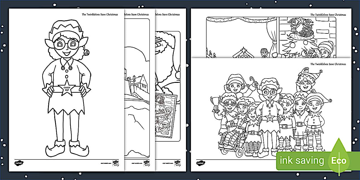 The Twinklelves Save Christmas Colouring Pages - Twinkl