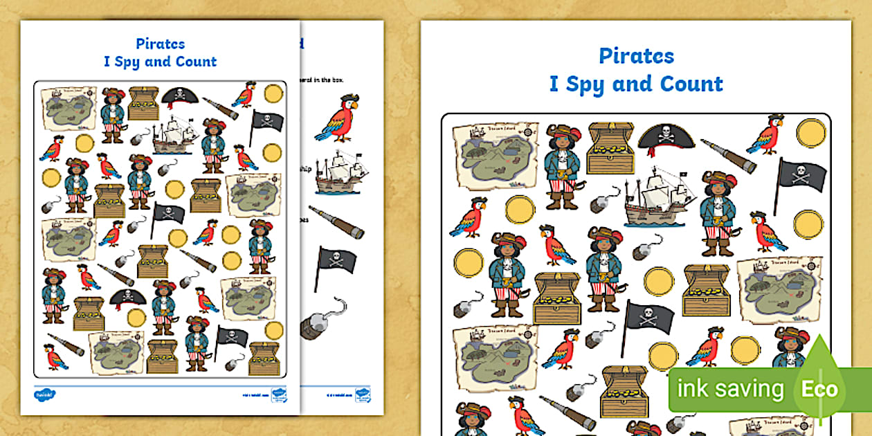 Editable Pirates I Spy and Count Activity to 10 - Twinkl