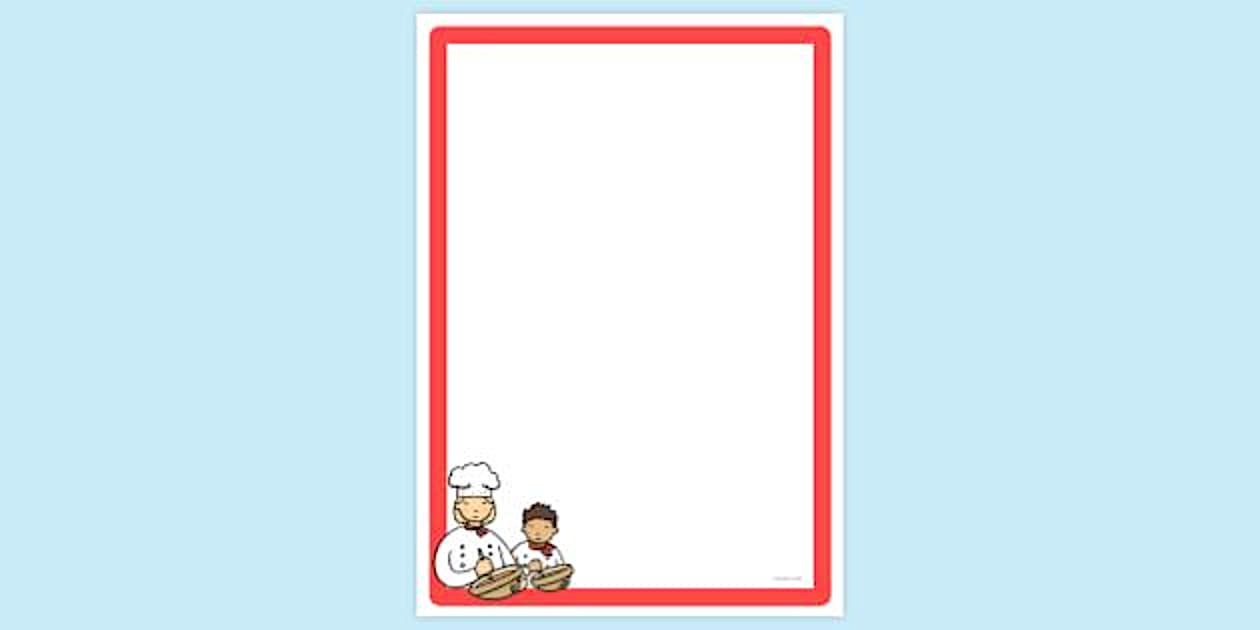 Simple Blank Cooking Page Border | Page Borders | Twinkl